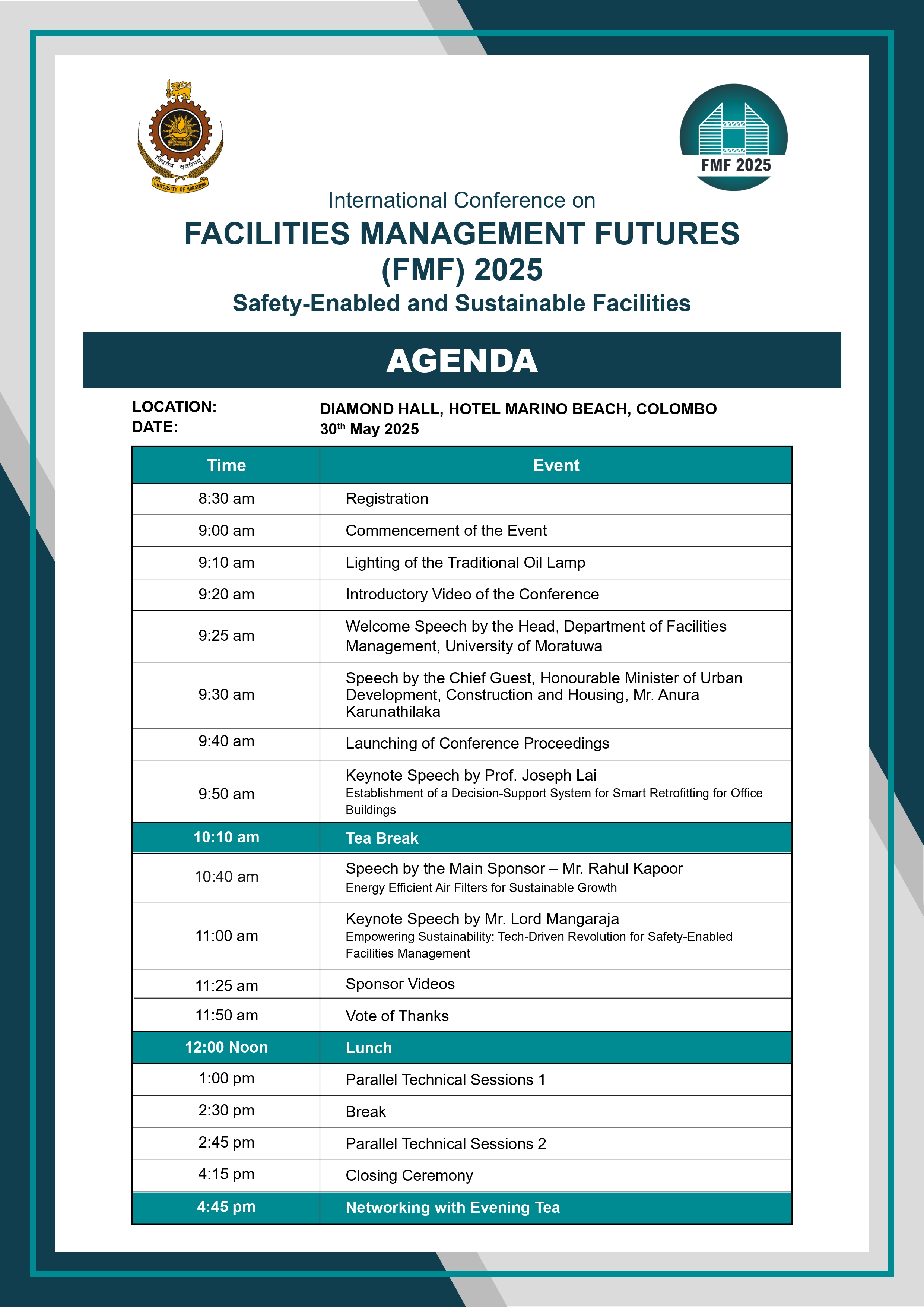 Facilities Management Futures 2026 | University of Moratuwa